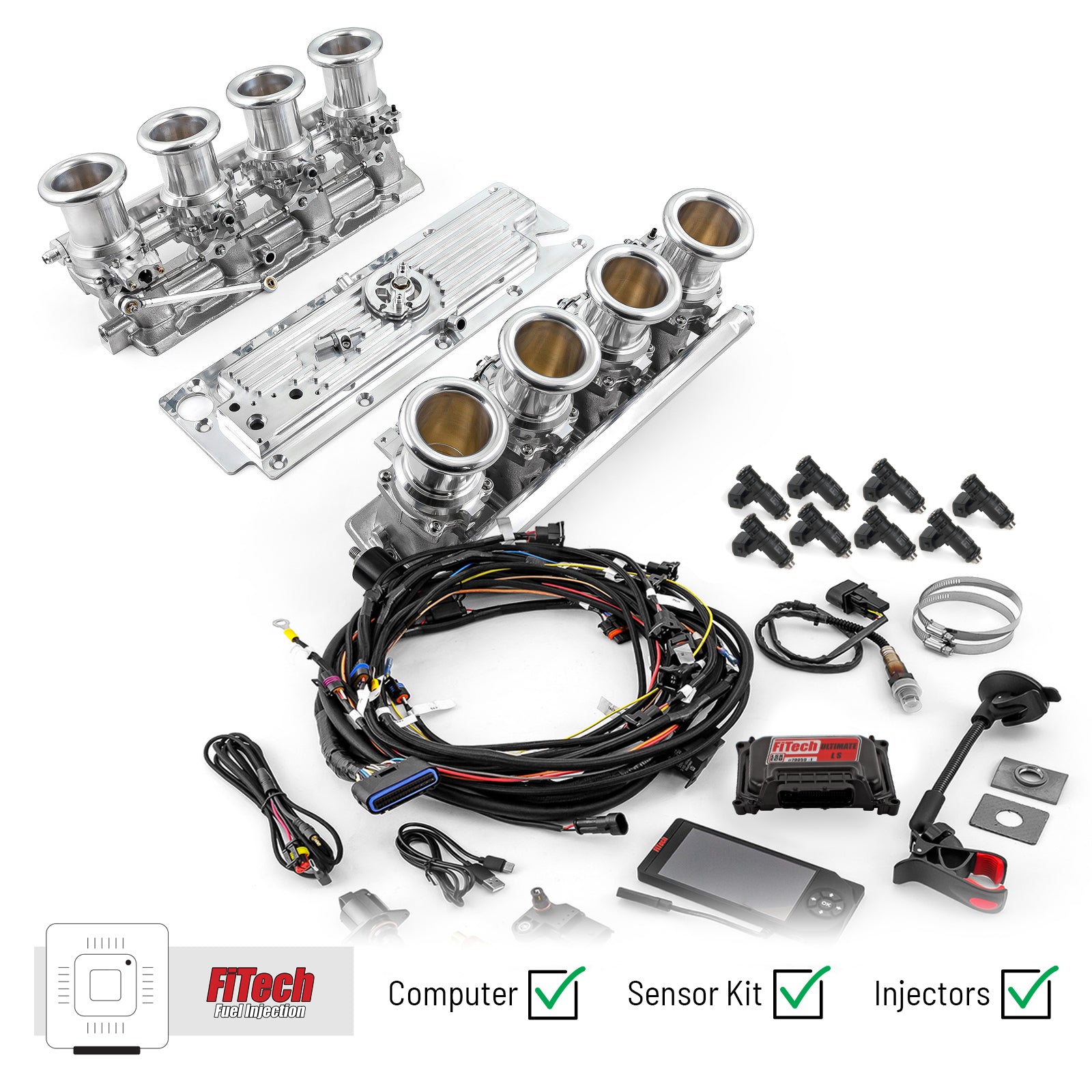 Chevy GM LS3 Downdraft + FiTech Ultra EFI Fuel Injection System [Polis ...