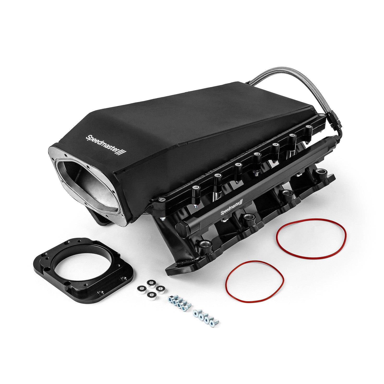 Chevy LS3 2pc Fabricated Ram Air 98mm 4 Bolt EFI Intake Manifold Black ...