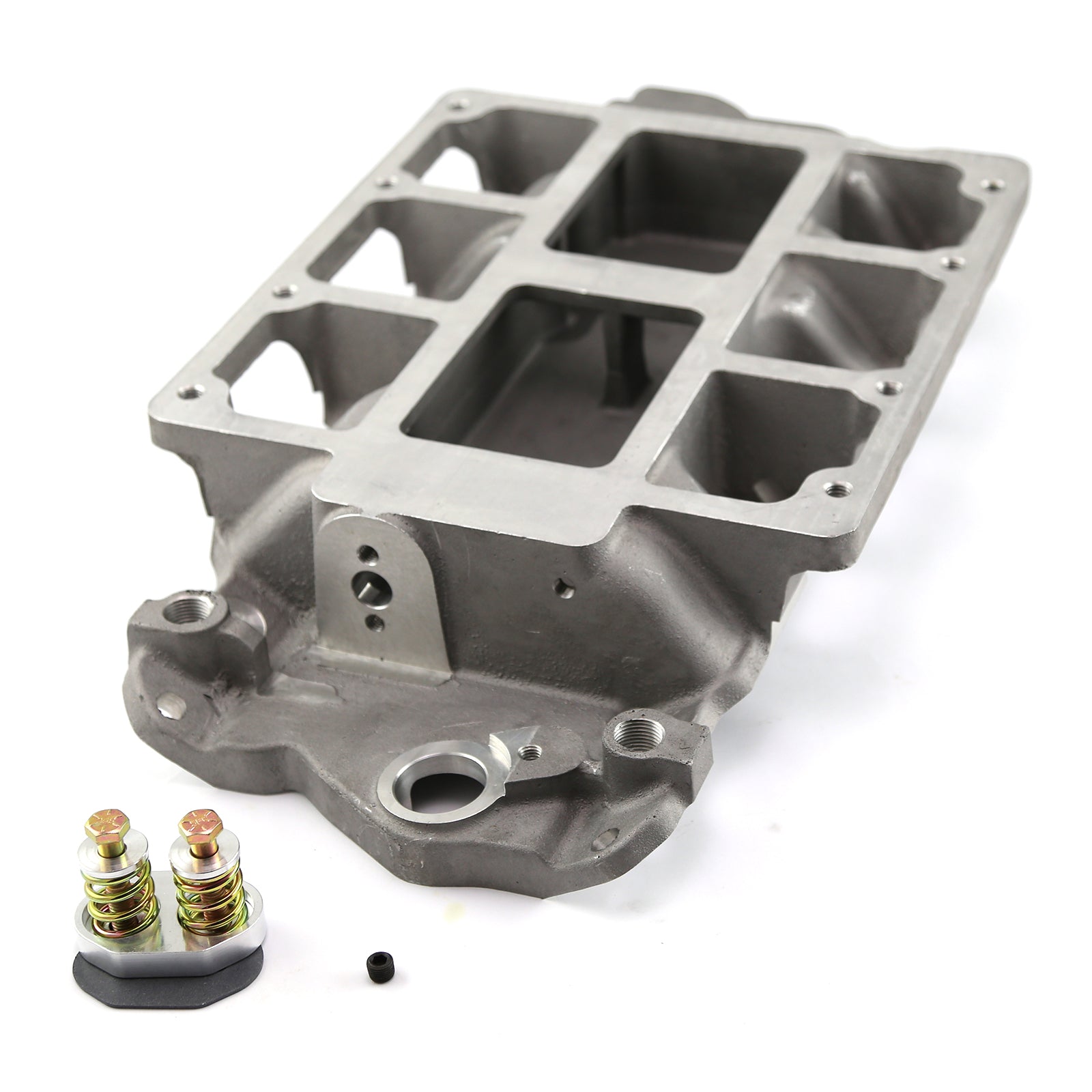 Chevy SBC 350 6-71 8-71 Supercharger Aluminum Intake Manifold [Satin ...