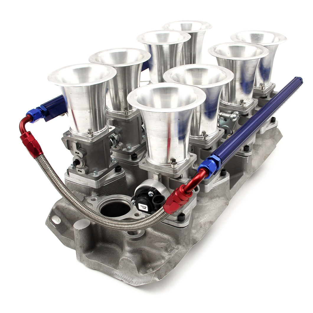 Chevy SBC 350 Downdraft EFI Stack Intake Manifold System Satin – Muscle ...
