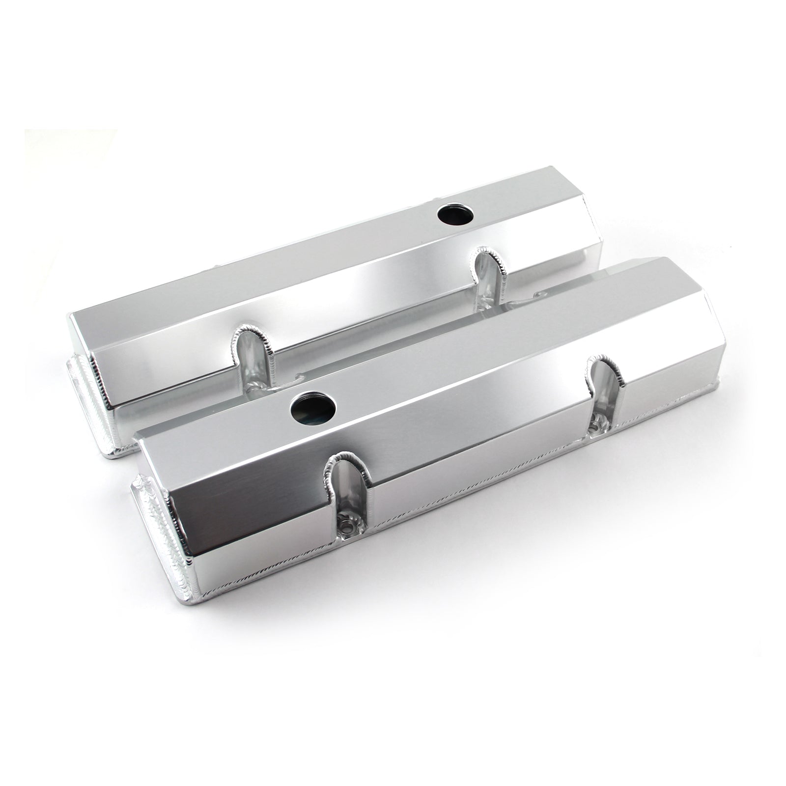 Chevy SBC 350 Anodized Fabricated Valve Covers - Tall w/ Hole (Prem ...