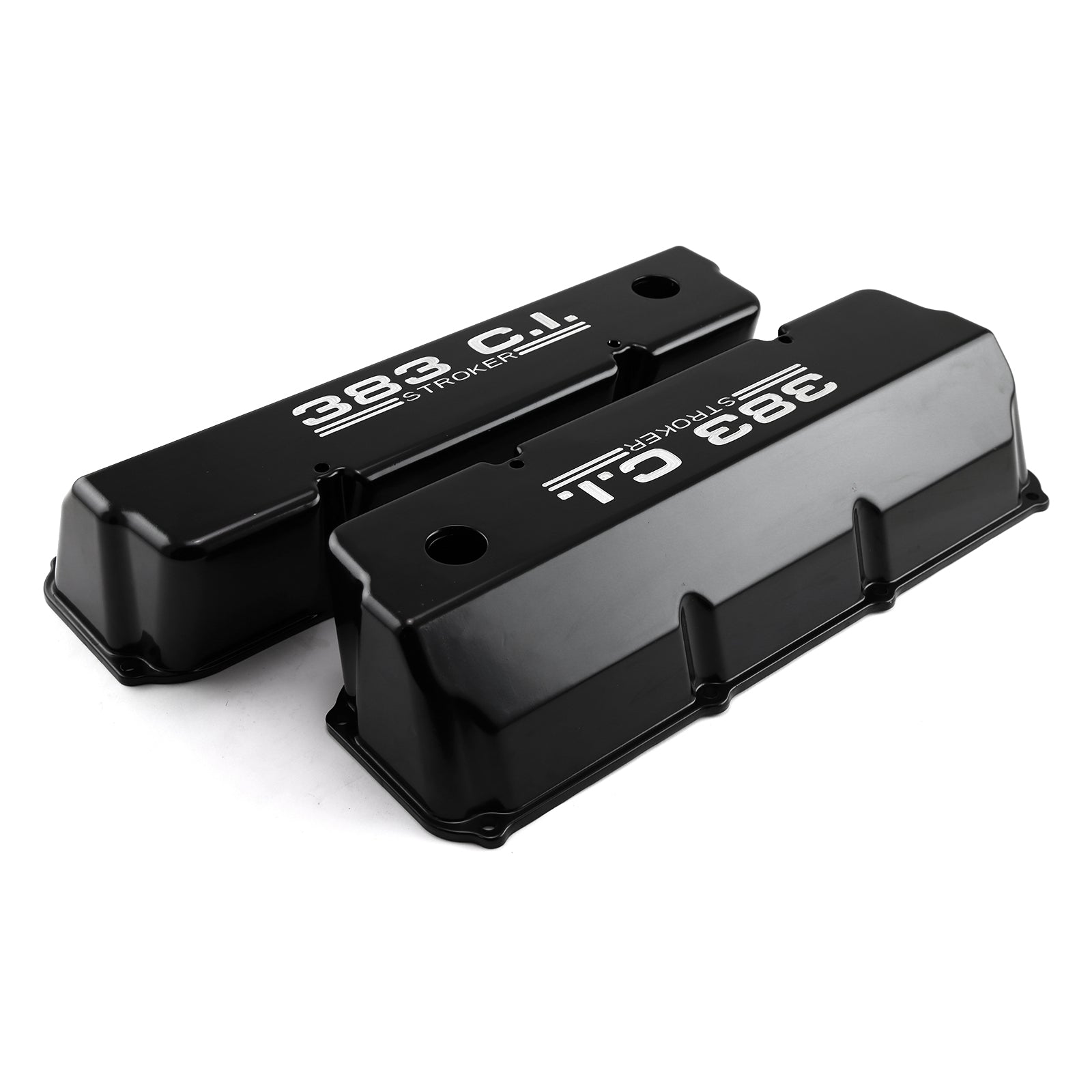 Ford 302 351C Cleveland "383" Black Aluminum Valve Covers - Tall w/ Ho ...