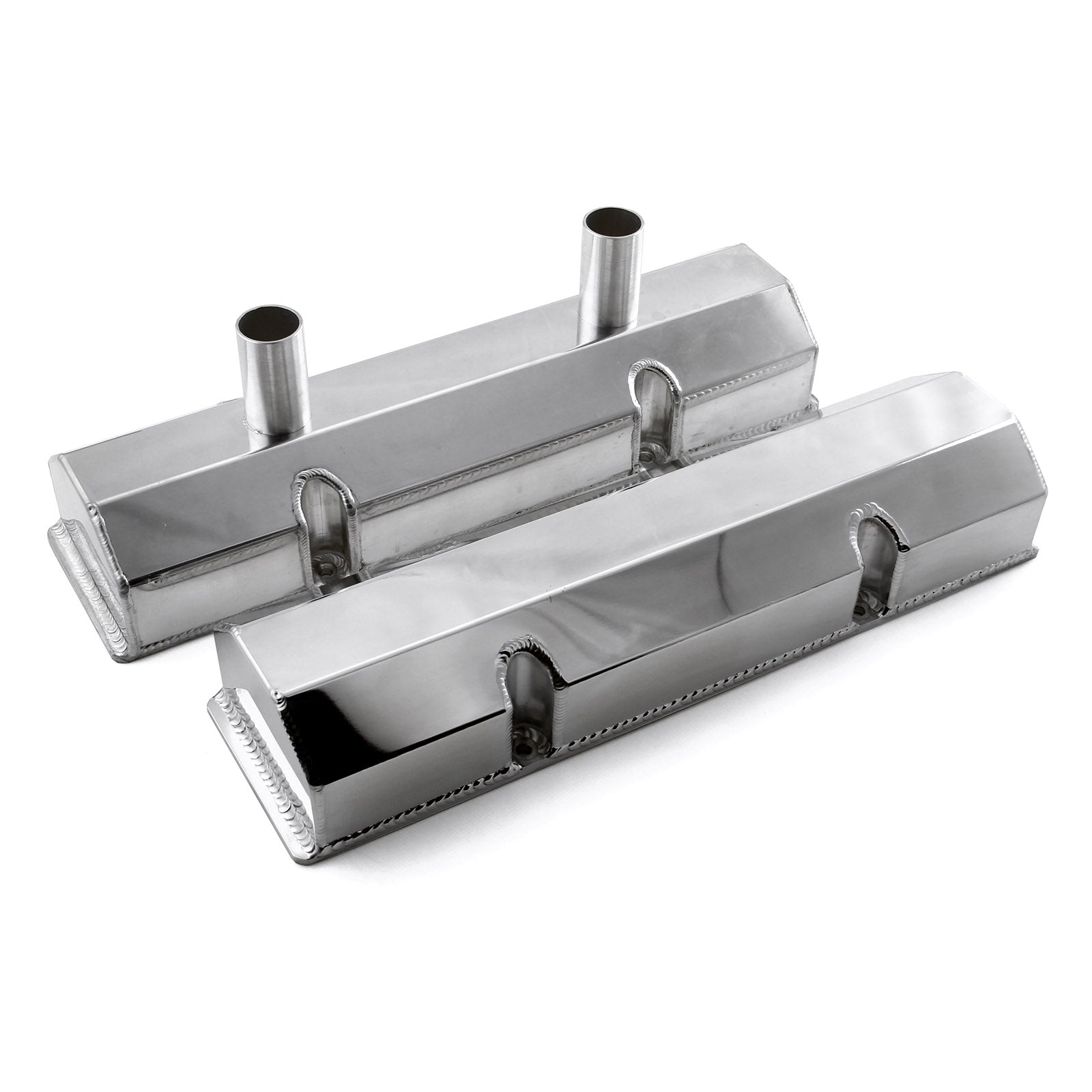 Chevy SBC 350 Satin Fabricated Circle Track Valve Covers - Tall w/ 2 x ...