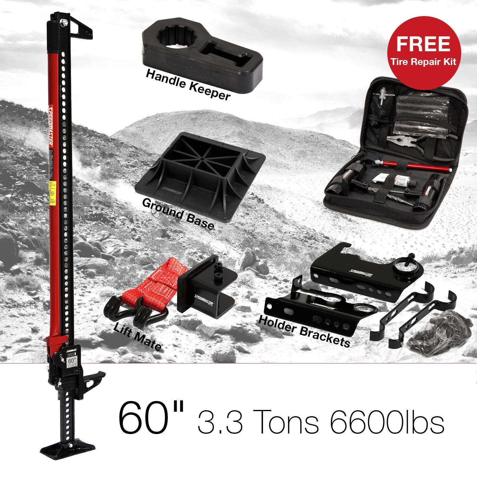 60" Farm Jack High Lift 6in1 Super Combo Kit [3.3 Tons 6600lbs ...